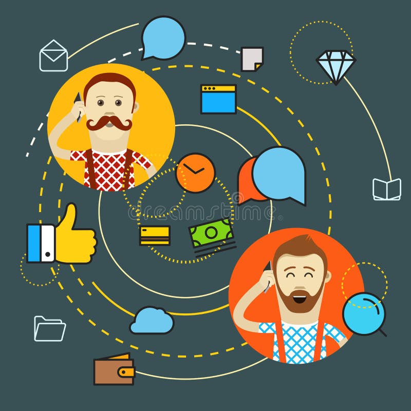 Modern Web Communication Concept Stock Vector - Illustration of network ...