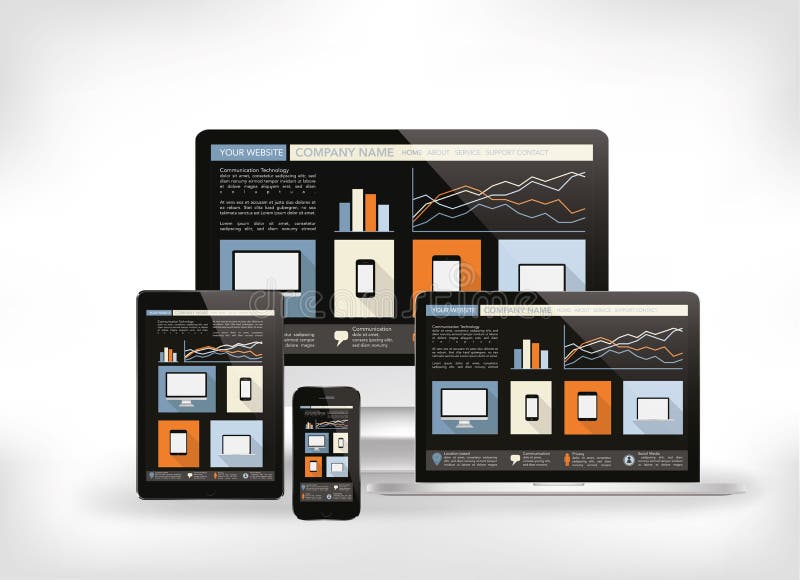 Modern Web Design Concept - Electronic Devices Vector Stock Vector ...