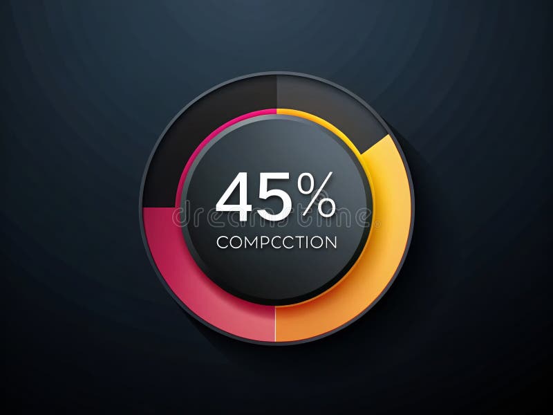 Modern Web Design Progress Indicator a Sleek 45 Circle Percentage ...