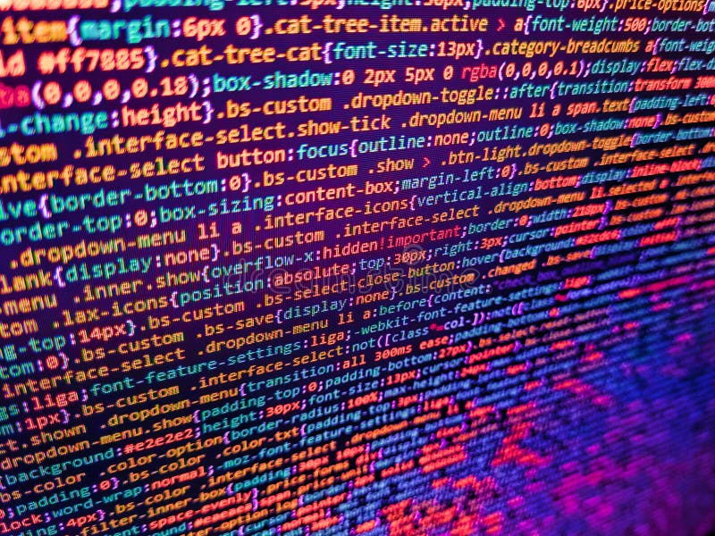 Modern Web Development Background Computer Language Script Code Screen Database Bits Access
