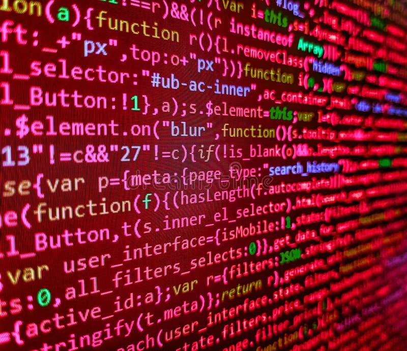 Modern Web Development Background Programming Code Abstract Screen Of Software Developer Stock