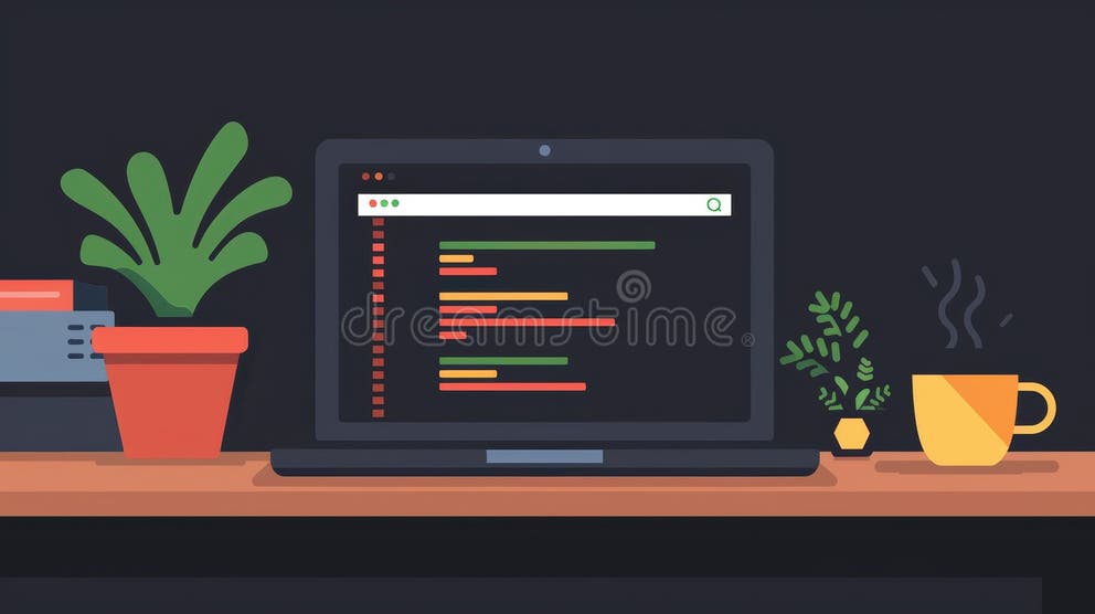 Modern Web Development Interface with Tailwind CSS on Minimalist Desk ...