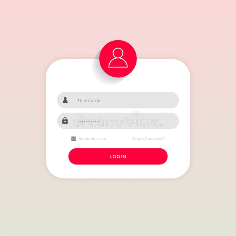 Modern Web Login Form Template with Username and Password Stock Vector ...