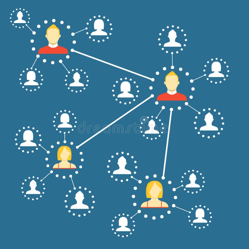 Modern Web Media Network Scheme Stock Illustration - Illustration of ...