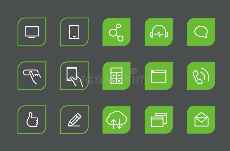 Modern Web and Mobile Application Pictograms Stock Vector ...