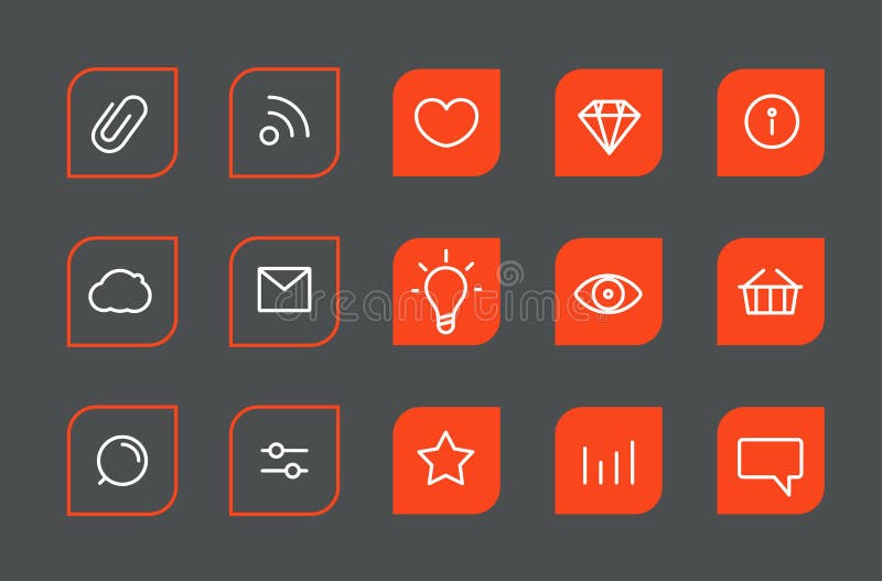 Modern Web and Mobile Application Pictograms Collection. Lineart ...