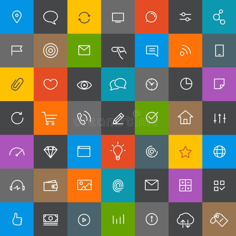 Modern Web and Mobile Application Pictograms Collection. Lineart ...