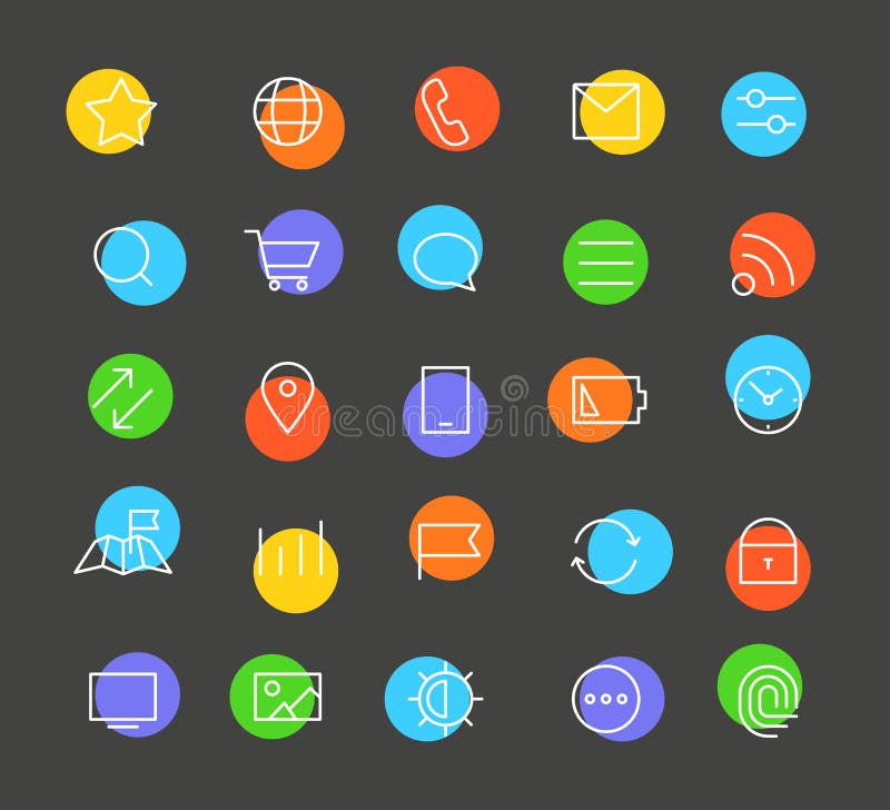 Modern Web and Mobile Application Pictograms Stock Vector ...