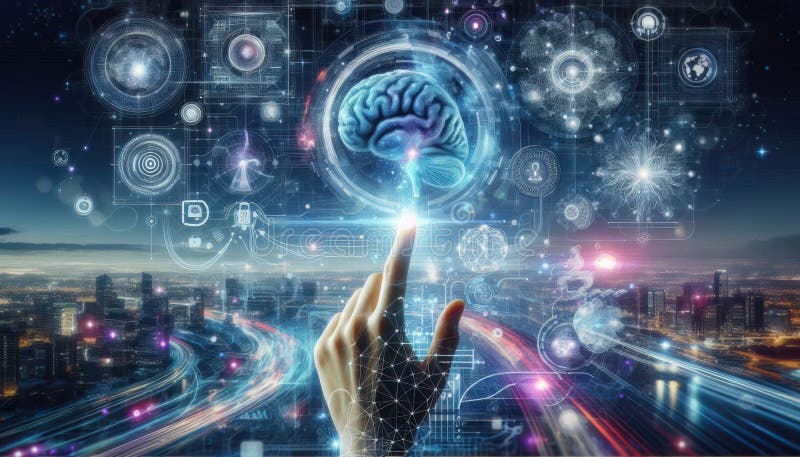 Modern Web Network. Internet Connection. AI. Head. Created Using AI ...