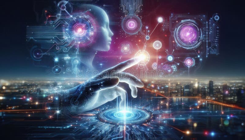 Modern Web Network. Internet Connection. AI. Head. Created Using AI ...