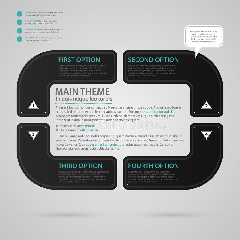 Modern Web Template with Four Options and Text Stock Vector ...