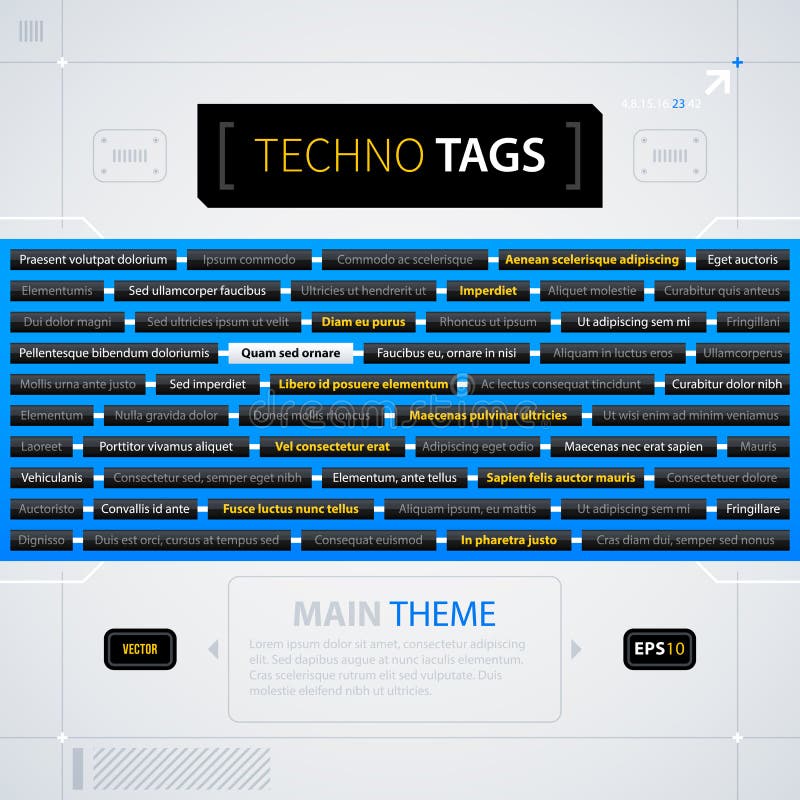 Modern Web Template with Tag Cloud Stock Vector - Illustration of ...