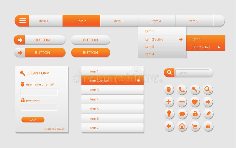 Modern Ui Elements - Switches and LED Lights Stock Vector ...