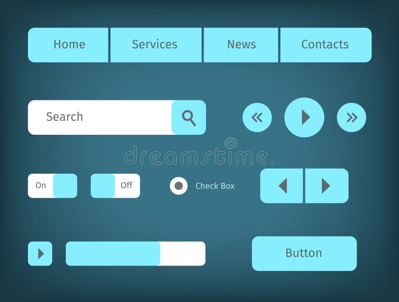 Modern web ui elements stock vector. Illustration of video - 51884545