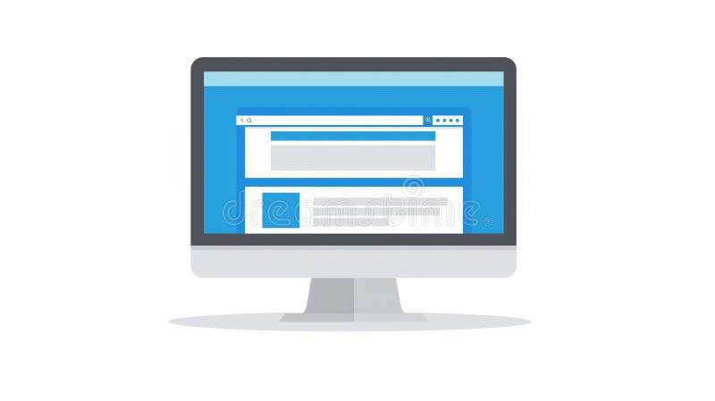 Modern Webpage Interface on Computer Screen Stock Illustration ...