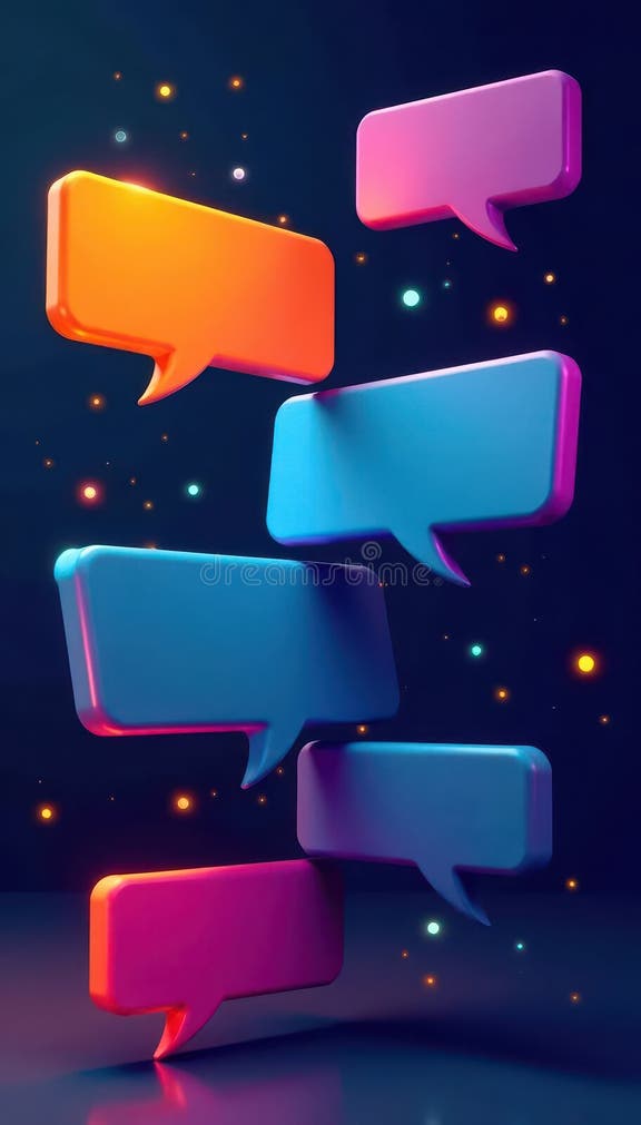 Modern Website with Floating Chatbot Speech Bubbles, Design, Chat ...