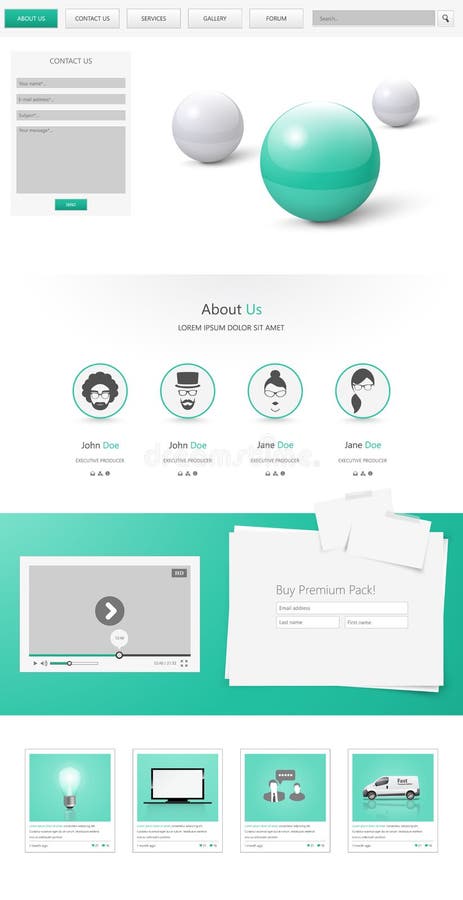 Modern Website Template Design Stock Illustration - Illustration of ...