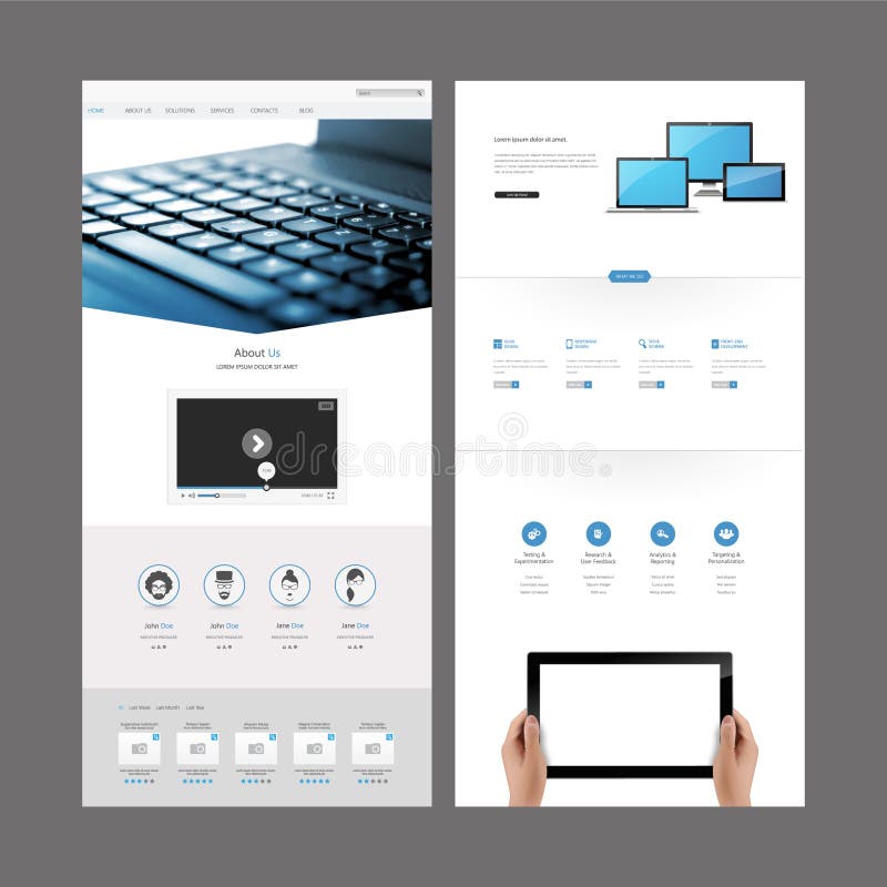 Modern Website Template Design Stock Illustration - Illustration of ...