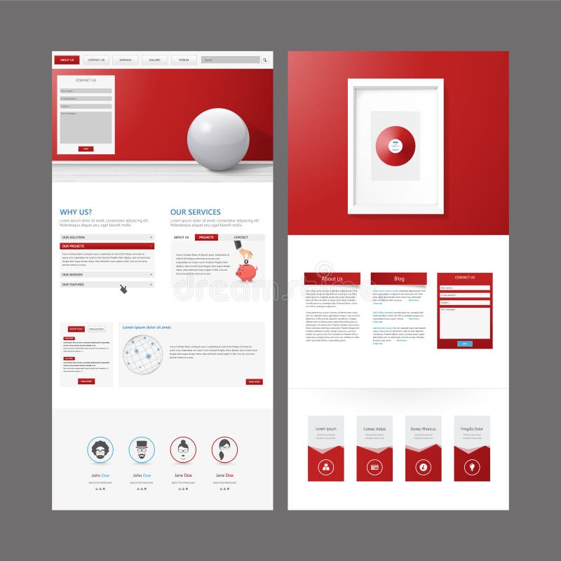 Modern Website Template Design Stock Illustration - Illustration of ...