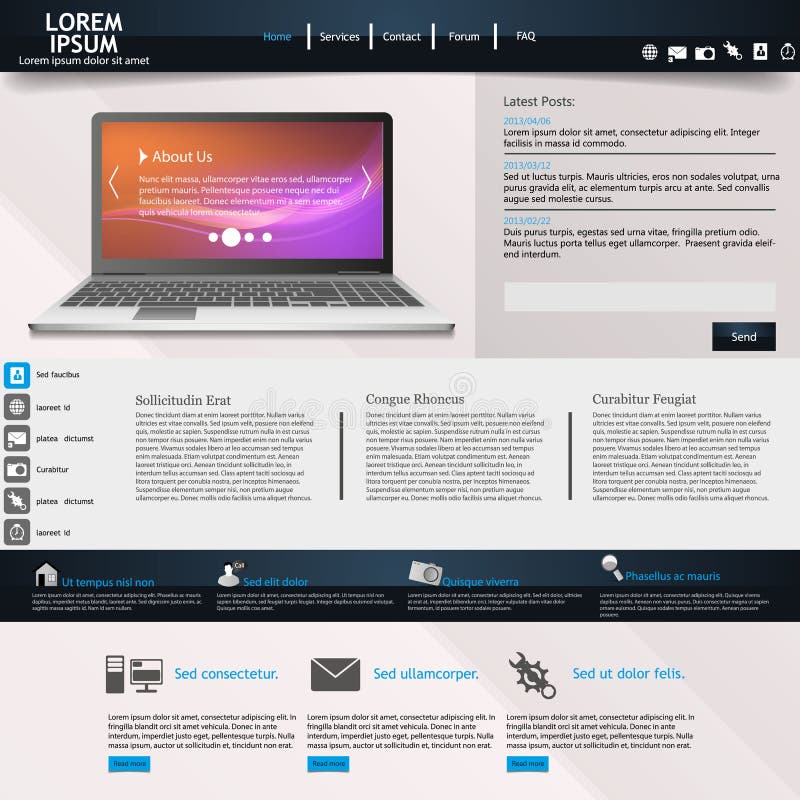 Modern Website Template stock vector. Illustration of layout - 36250251