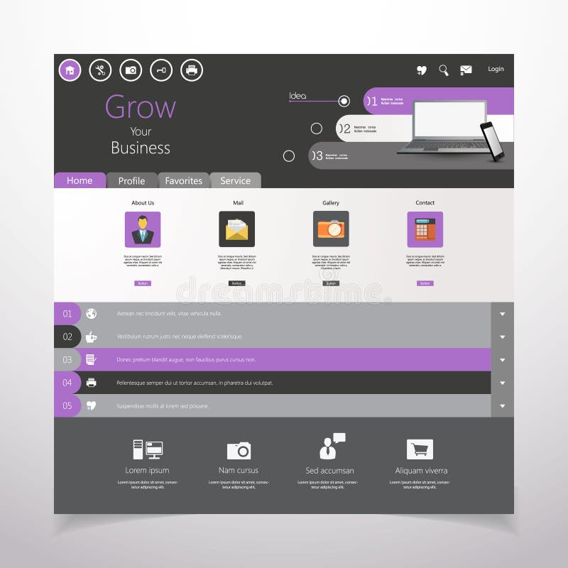 Modern Website Template stock vector. Illustration of homepage - 37257051