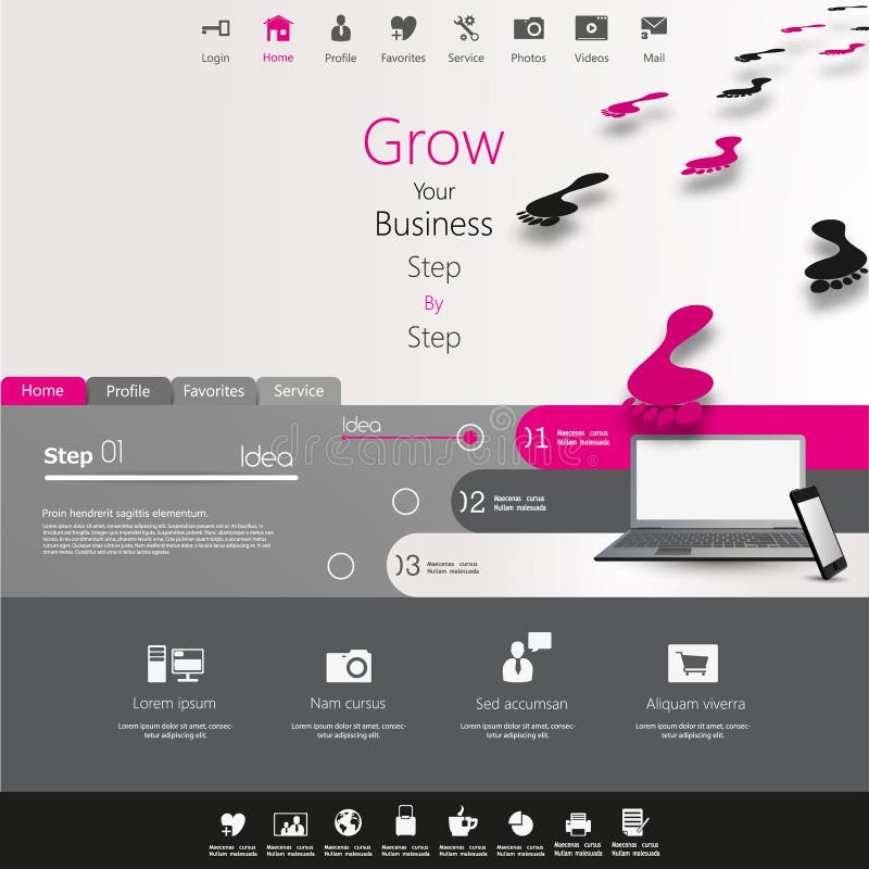 Modern Website Template stock vector. Illustration of clear - 37264434