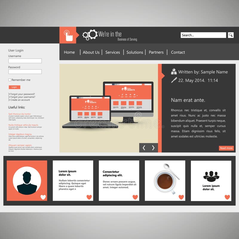 Modern Clean Website Template Stock Vector - Illustration of ...