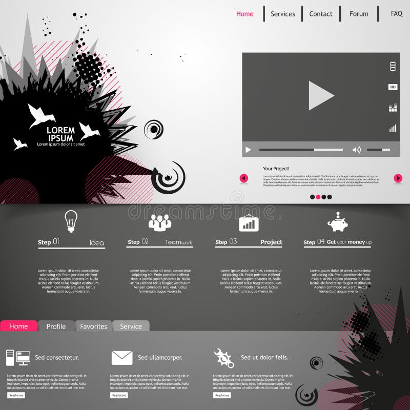 Modern Website Template stock vector. Illustration of cute - 37263682