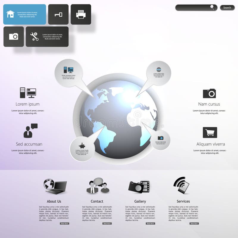 Modern Website Template stock vector. Illustration of corporate - 37264620