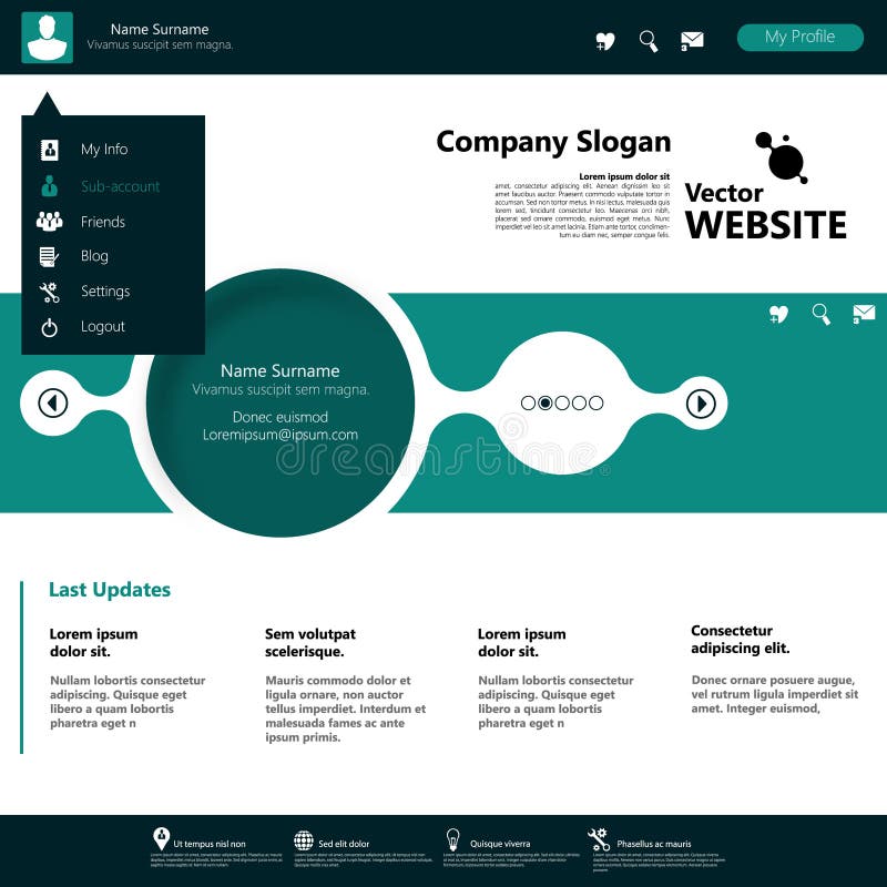 Modern Website Template Minimalistic Design Stock Vector - Illustration ...