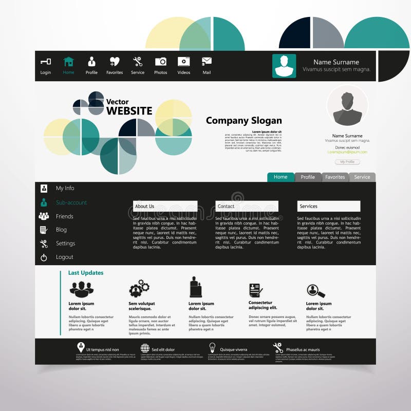 Modern Website Template, Trendy Clear Design Stock Illustration ...