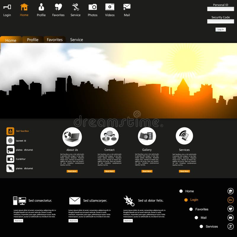 Modern Website Template stock illustration. Illustration of corporate ...