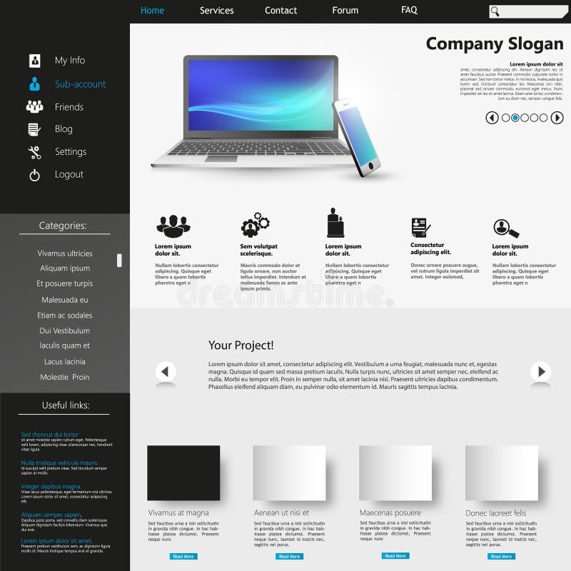 Modern Website Template, stock illustration. Illustration of portfolio ...