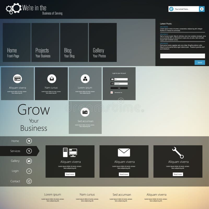 Modern Website Template stock vector. Illustration of layout - 45971683