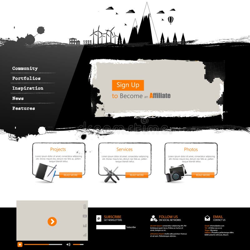 Modern Website Template stock vector. Illustration of landscape - 50039849