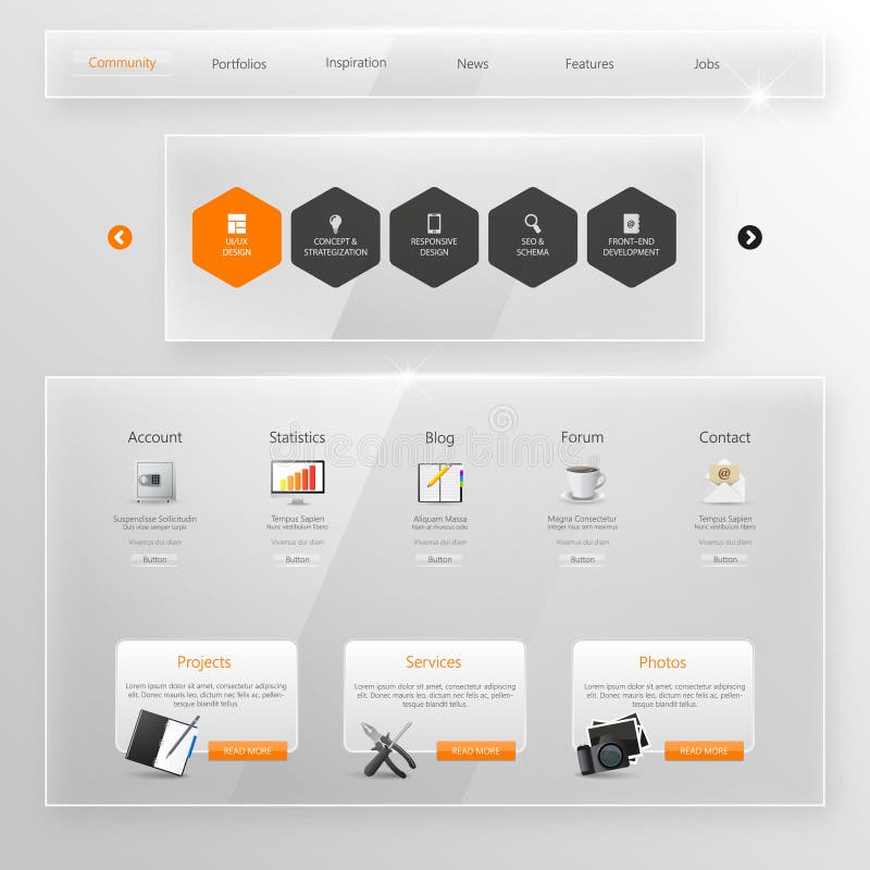 Modern Website Template stock vector. Illustration of multiply - 50039864