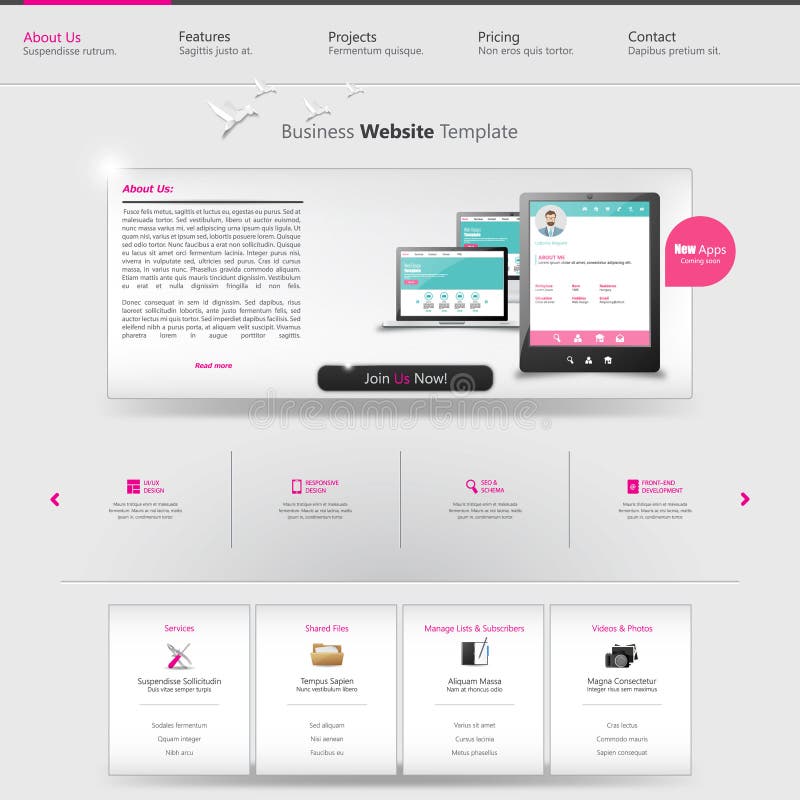 Modern Website Template stock vector. Illustration of concept - 50039996