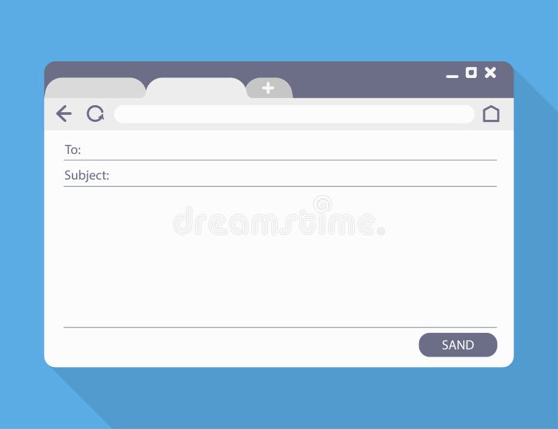 Modern Website Template with Window Email for Concept Design, Flat ...