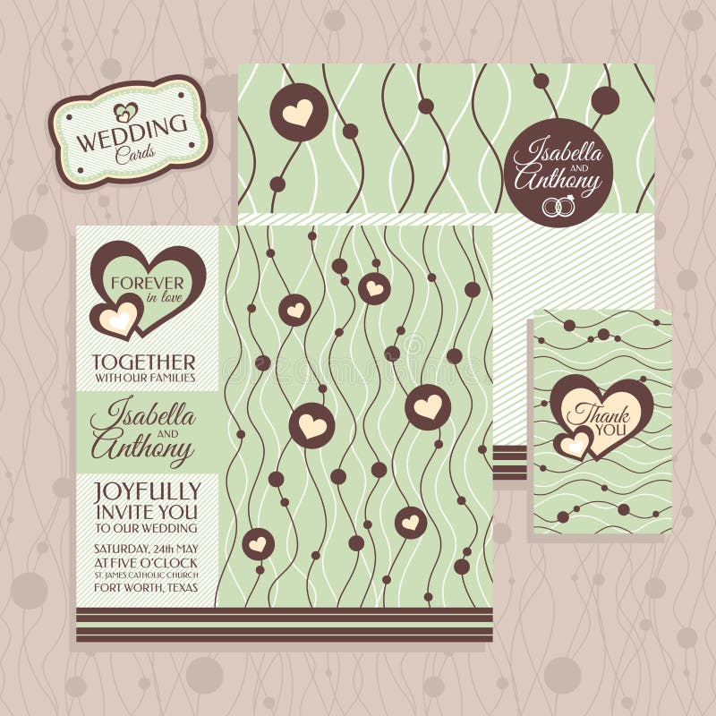 Modern wedding card stock vector. Illustration of postcard - 46411174