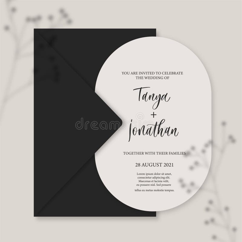 Modern Wedding Invitation, Black Wedding Invitation Template, Arch ...