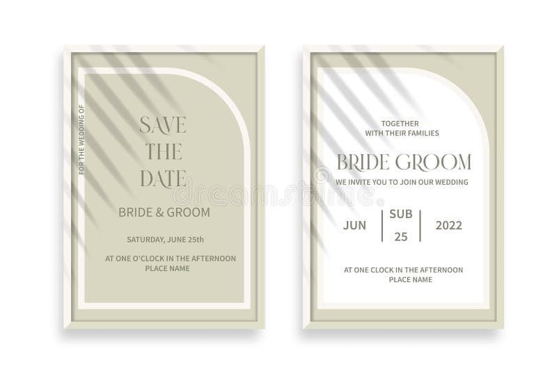 Modern Wedding Invitation, Burnt Green Wedding Invitation Template ...