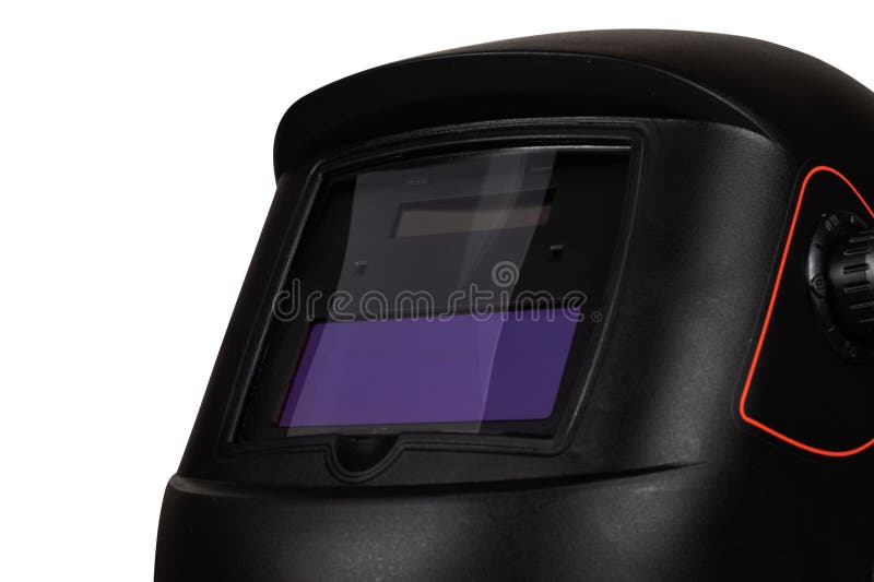 Modern Welding Helmet Isolated on White Background. Welder Mask Stock ...