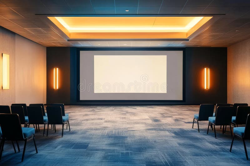 A Modern and Wellequipped Conference Room Featuring a Large Projection ...