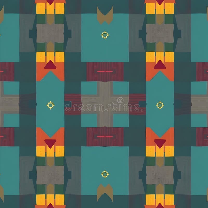 Modern Welsh Tapestry with Refined Tones and Geometry, Seamless Pattern ...