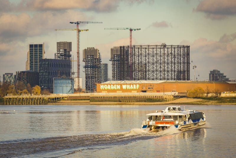 Modern Wharf on Greenwich Peninsula Editorial Photo - Image of ...