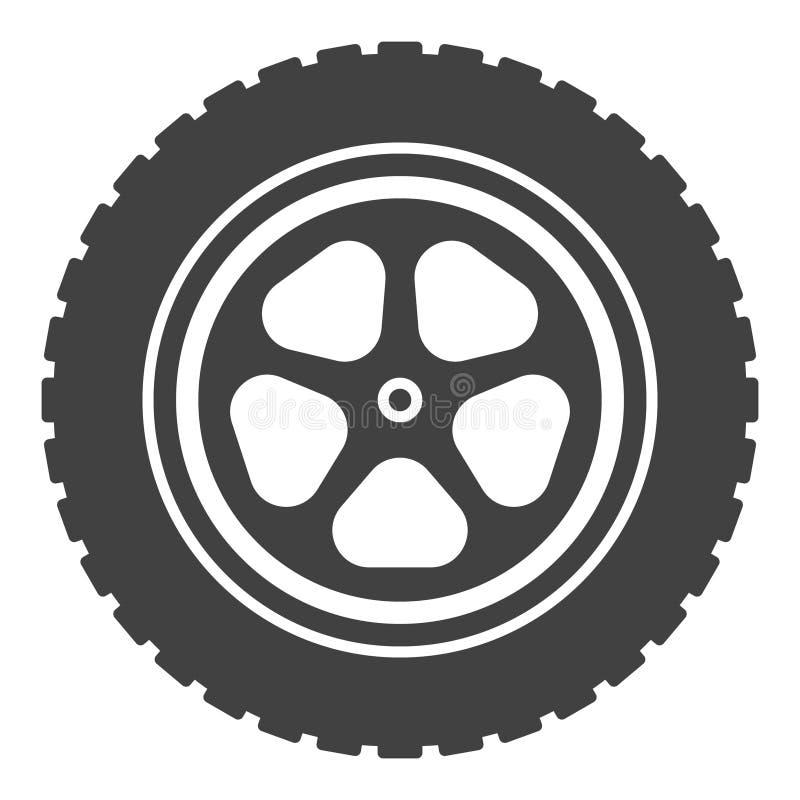 Modern Wheel Vector Icon. Auto Tire with Rim Vector Sign Stock Vector ...
