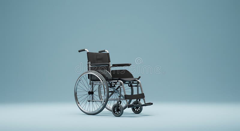 Modern Wheelchair on Calming Blue Backdrop Showcasing Accessibility ...