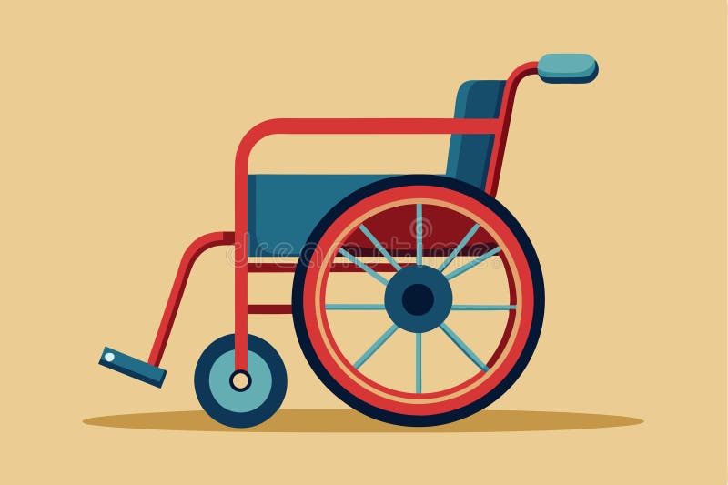 A Modern Wheelchair Displayed with a Vibrant Design, Featuring Red and ...