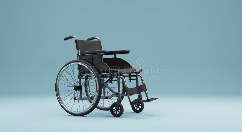 A Modern Wheelchair on a Light Blue Background, Accessibility Focus ...