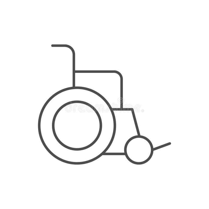 Modern Wheelchair Line Outline Icon Stock Vector - Illustration of ...